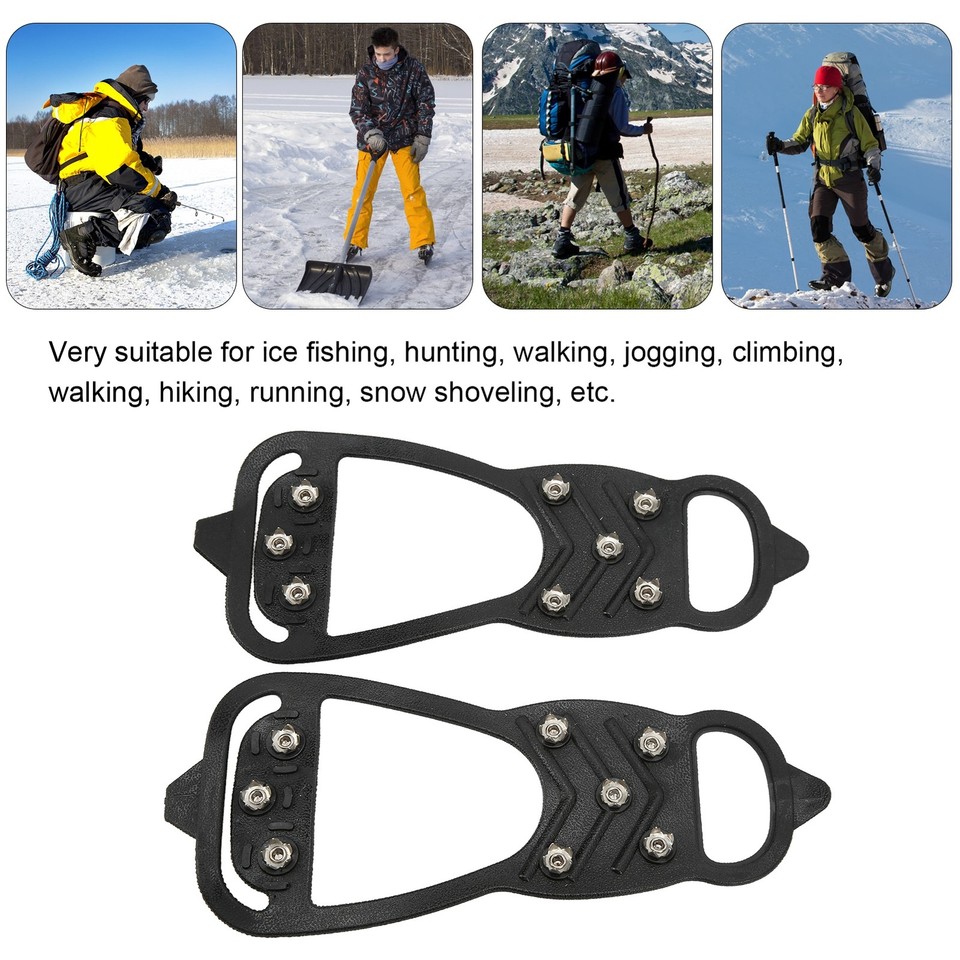 M 1 Pair 8 Teeth Crampons Anti Slip Ice Traction Cleats Shoe Grips For ...