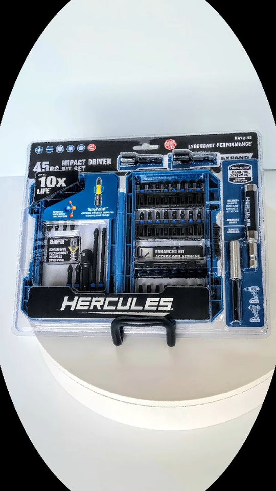 45 Pc Hercules Impact Driver Bit Set Magnetic Guide Drill Torque ...