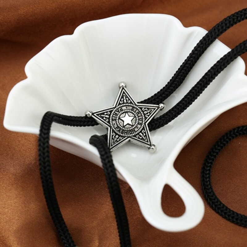 Bolo Tie Braided Rope Star Western Necklace Costume Accessory for Men ...