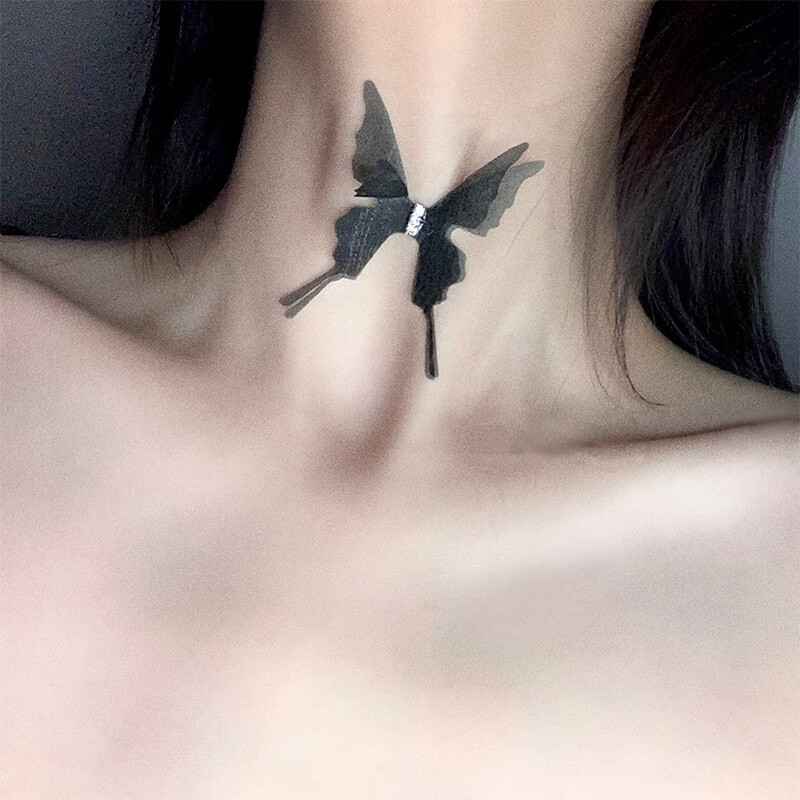 Fashion Lace Butterfly Chokers Necklaces Transparent Chocker Party Neck ...