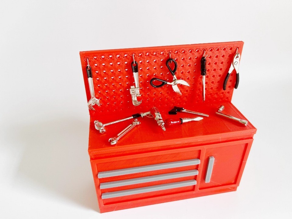 Diorama 1/18/24/64 Tool Cabinet Model Set Garage Workshop Scene Props ...