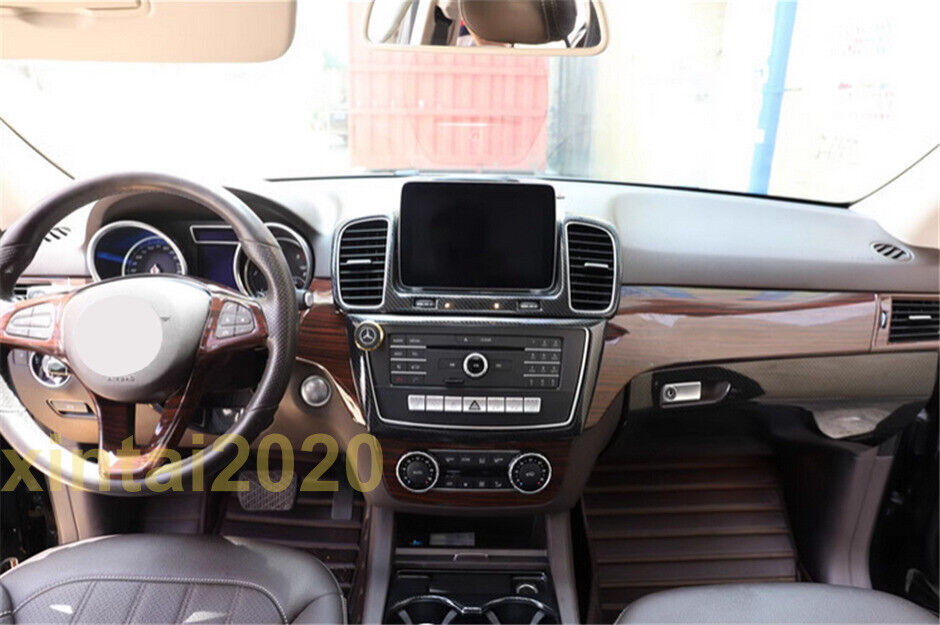 Red Wood Grain Full Interior Kit Cover Trim For Benz GLE W166 GLS X166 ...