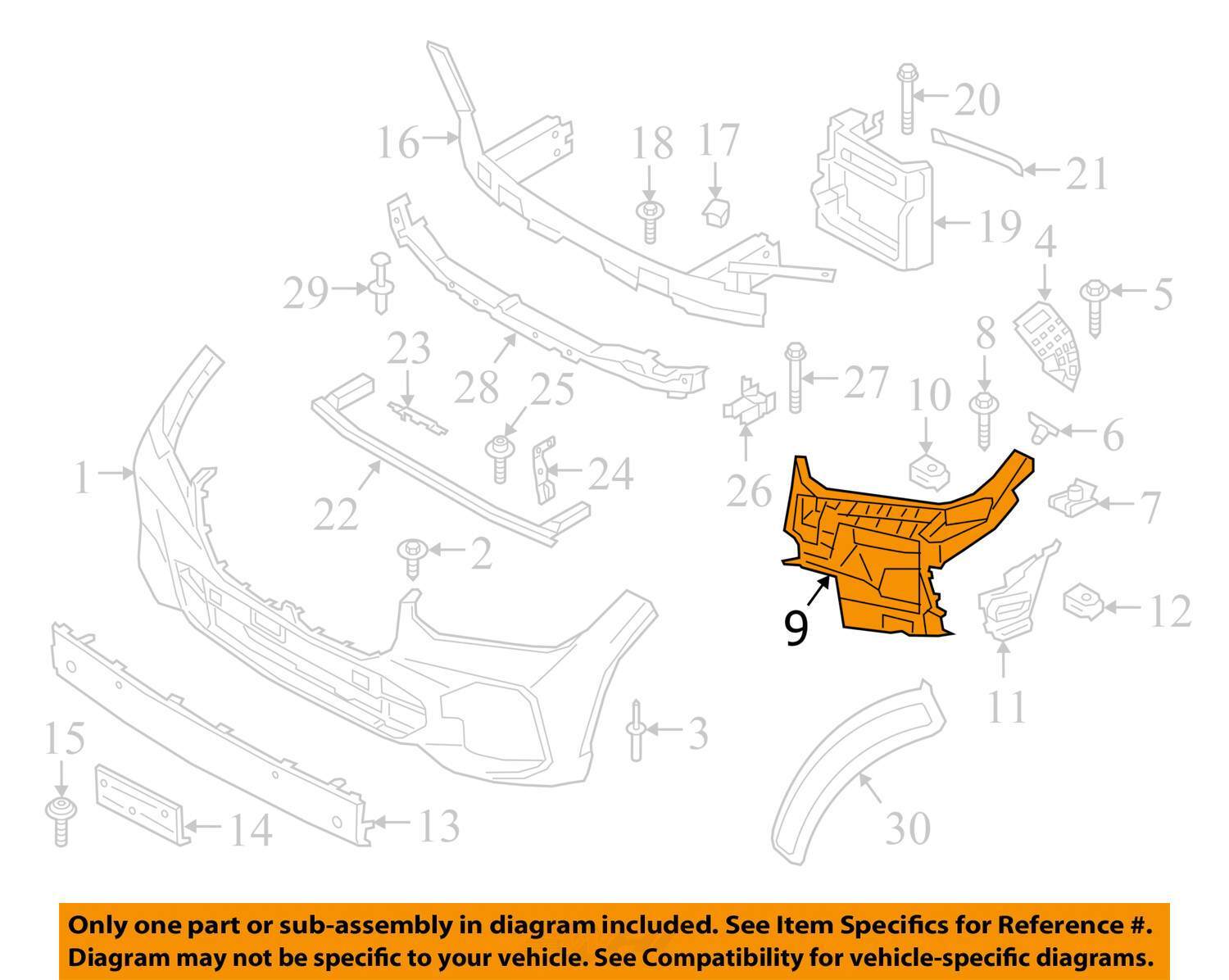BMW OEM 19-23 X5 Front Bumper Grille Bumper Components-Mount Bracket ...
