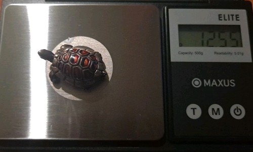 Heavy Sterling Silver Saturno Red Enamel Tortoise Pin Made In Italy | eBay