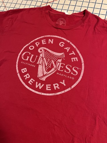 NEW Guinness Open Gate Brewery Logo Red T-Shirt LARGE Beer Lager ...