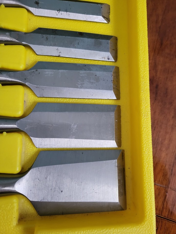 Vintage Stanley 9 Piece Wood Chisel Set #16-602A With Storage Tray Made ...
