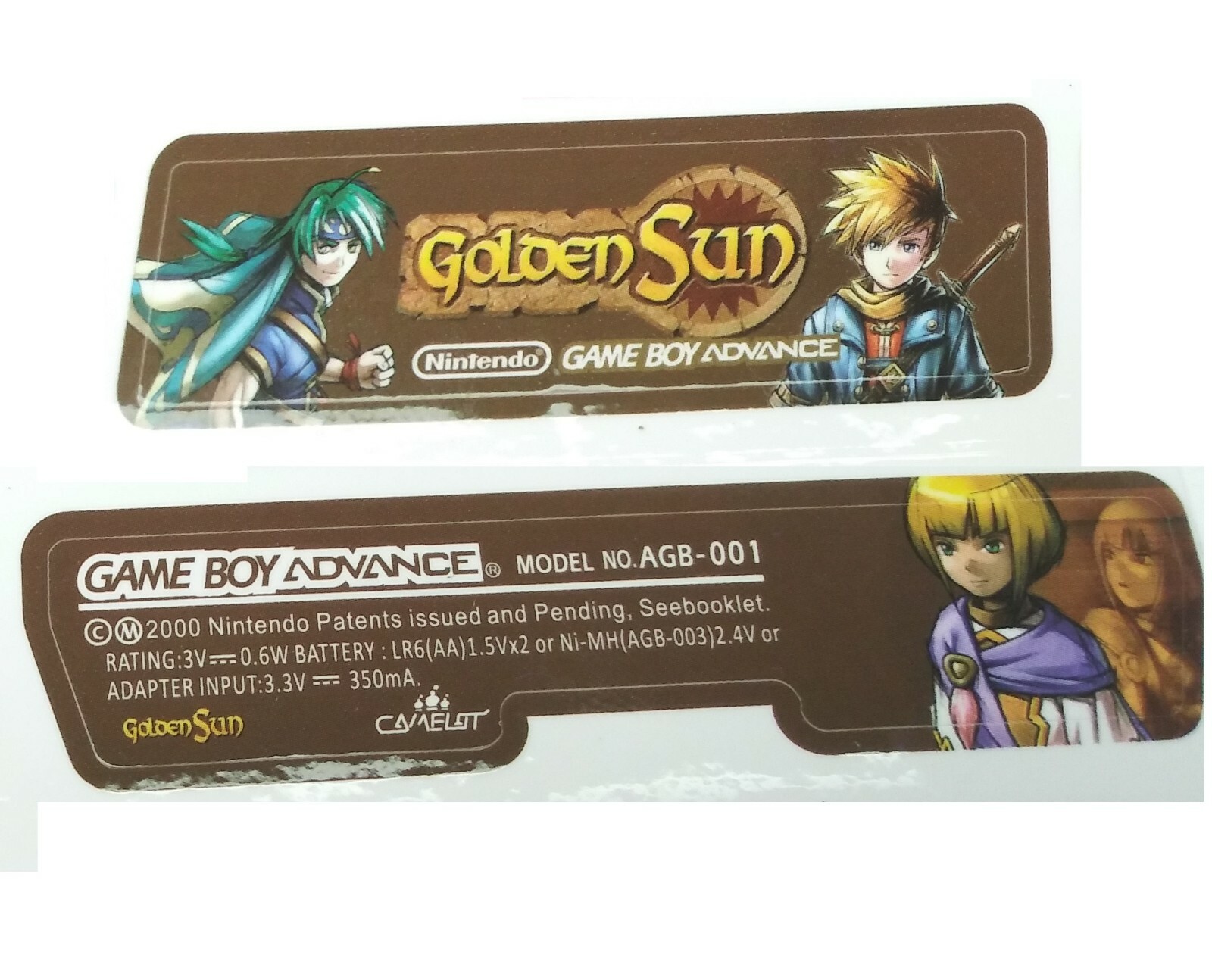 GBA Game Boy Advance AGB-001 Console Back Sticker Set of 2 PICK YOUR ...