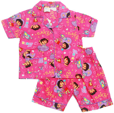 NEW SIZE 1-6 KIDS SUMMER GIRLS PYJAMAS BUTTON DORA SLEEPWEAR NIGHTIES ...