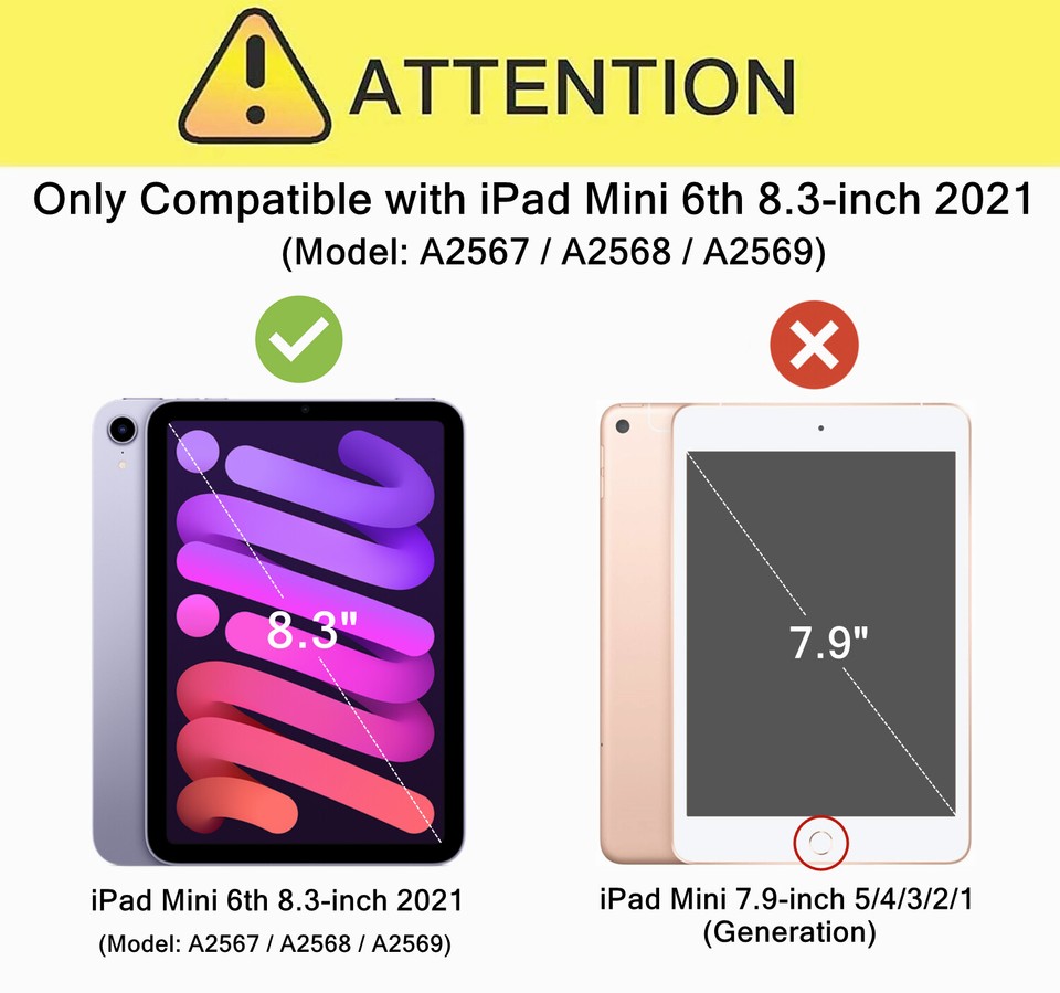 Kids Case for iPad Mini 6th Gen (2021) Kids Handle Stand Cover+Screen ...