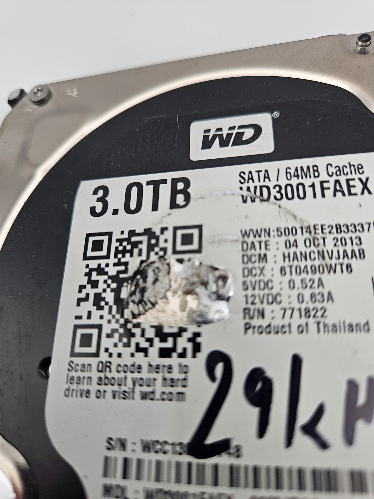 WD BLACK 3TB 3.5" SATA DRIVE 7200RPM 64MB WD3003FZEX - Tested (READ ...