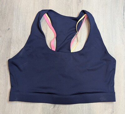 fabletics Boost Medium Impact Sports Bra 2XL Navy Blue Rainbow | eBay