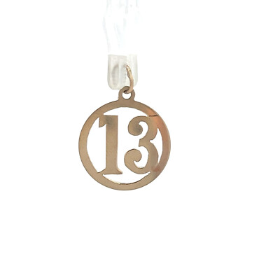 14k Yellow Gold Number 13 Thirteen Charm Necklace Pendant ~ 1.0g | eBay