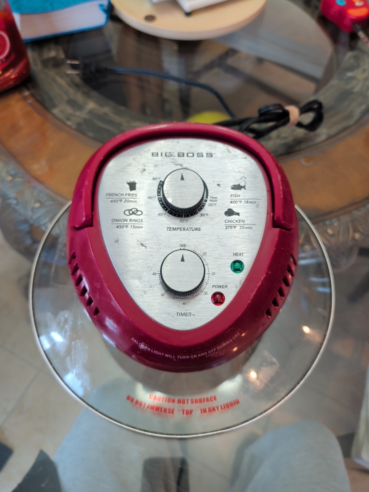 Big Boss 16Qt Large Glass Air Fryer Family Sized Large Halogen Oven Top ...