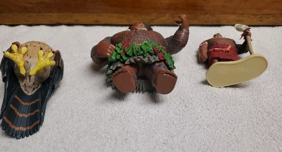 Disney Moana Movie Maui, Hawk and Chief Tui Action Figures Cake Toppers ...