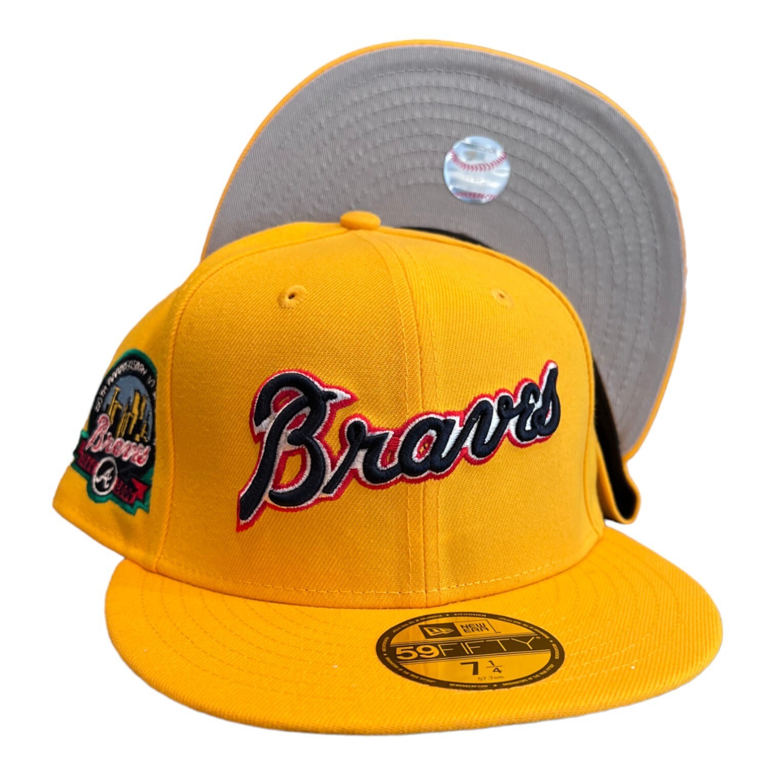 New Era Atlanta Braves 59FIFTY Fitted Hat Cap 40th Year Side Patch 7 1/ ...