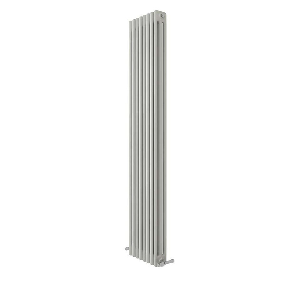 Bathroom Radiator 3 Column Panel Designer Matt White Vertical Central ...