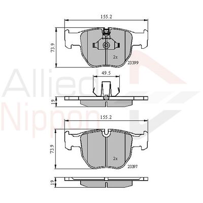 Brake Pads Set Front ADB01157 Allied Nippon SFC000010 SFC500050 ...