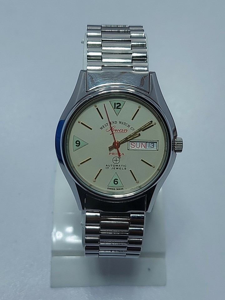 West End Sowar Prima watch automatic ETA Movement Day Date All Steel 36 ...