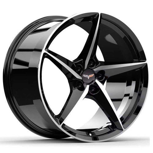 19/20" GEM Forged G8E Gloss Black Machined Face Wheels for Corvette C8 ...