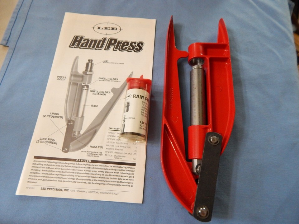 LEE BREECH LOCK RELOADING HAND PRESS W/ RAM PRIME TOOL | eBay