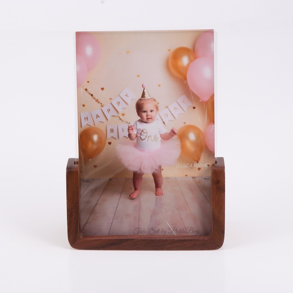 1Pc 10.5-inch Desktop Vertical U-shape Wooden Photo Frame Upright Desk ...