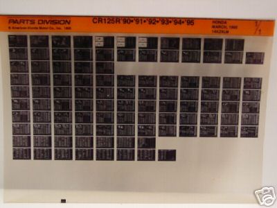 Microfiche Honda Motorcycle Fiche for 1990-1995 CR125R | eBay