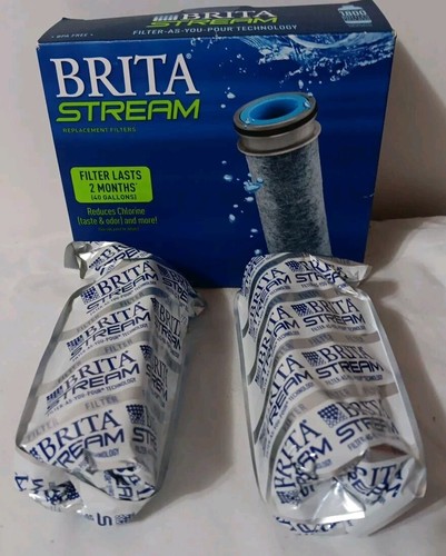 2 Brita Stream Pitcher Replacement Water Filters For All Brita Stream ...