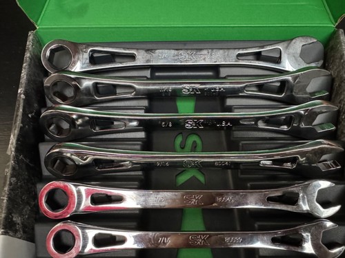 USA made SK PROFESSIONAL TOOLS 80049 7pc SAE X-Frame Ratcheting Wrench ...