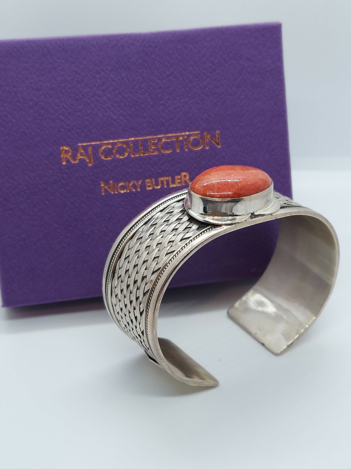 Vintage NICKY BUTLER Sterling Silver Sponge Coral RAJ COLLECTION Cuff ...