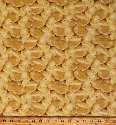 Cotton Maritime Yukon Gold Potatoes Food Fabric Print by the Yard D572 ...