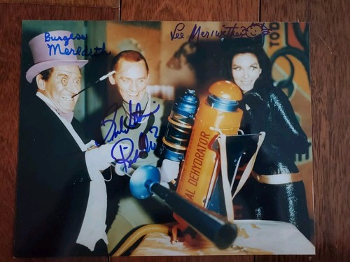 BATMAN BURGESS MEREDITH FRANK GORSHIN LEE MERIWETHER SIGNED PHOTO BAS ...
