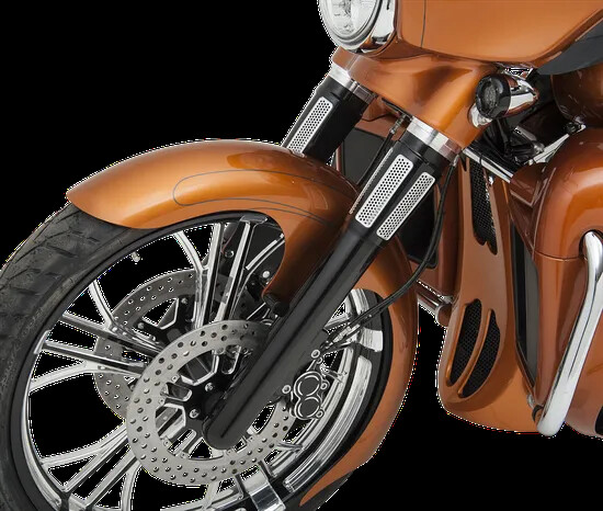 AN Dual Disc Fork Legs Smooth Black Harley Road King 14-21 | eBay