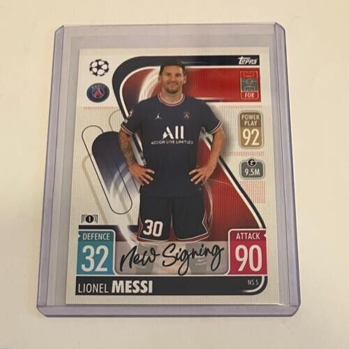 Carte Card Carta NEW SIGNING Lionel MESSI Paris PSG Topps Match Attax ...