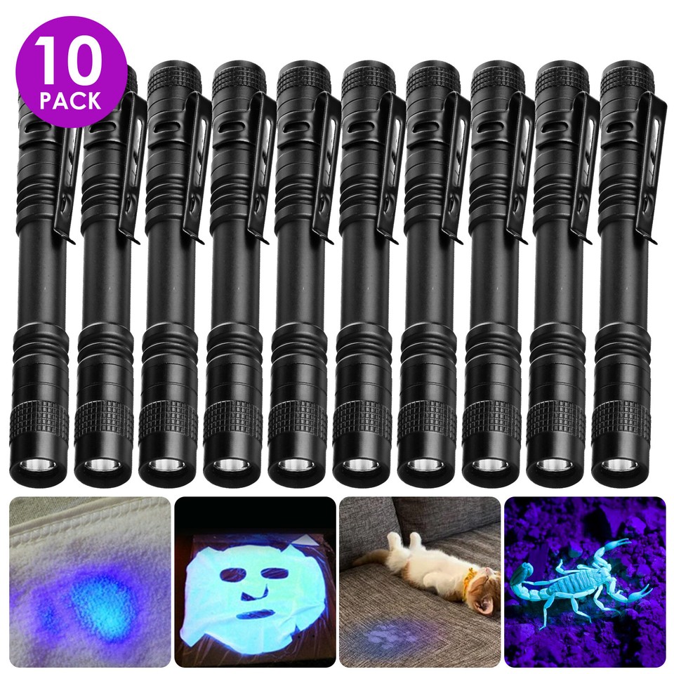 1-10PCS Portable Pocket UV Flashlight Penlight 395nm Ultraviolet Mini ...