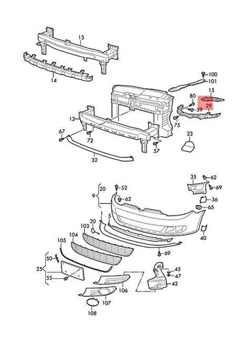 Genuine Guide piece right front VW Golf R32 GTI Rabbit 5K1 5K0807572J ...