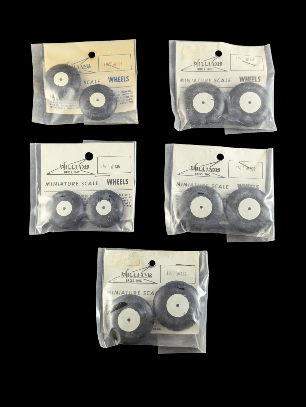 x5 Williams Bros 1.25 1.5 Inch Diameter White RC Model Plane Wheels | eBay