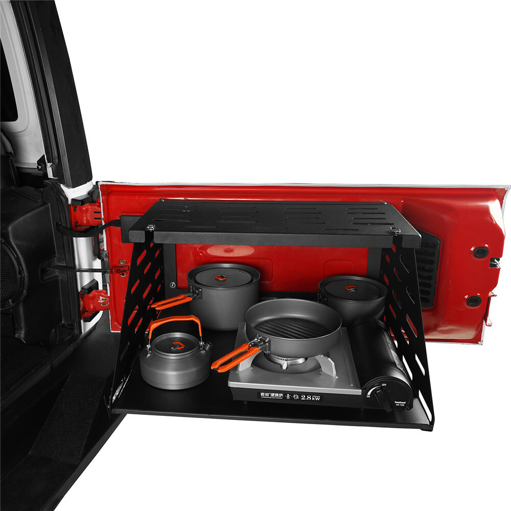 2-Tier Tailgate Table Foldable Storage Shelf fit Jeep Wrangler 2007 ...