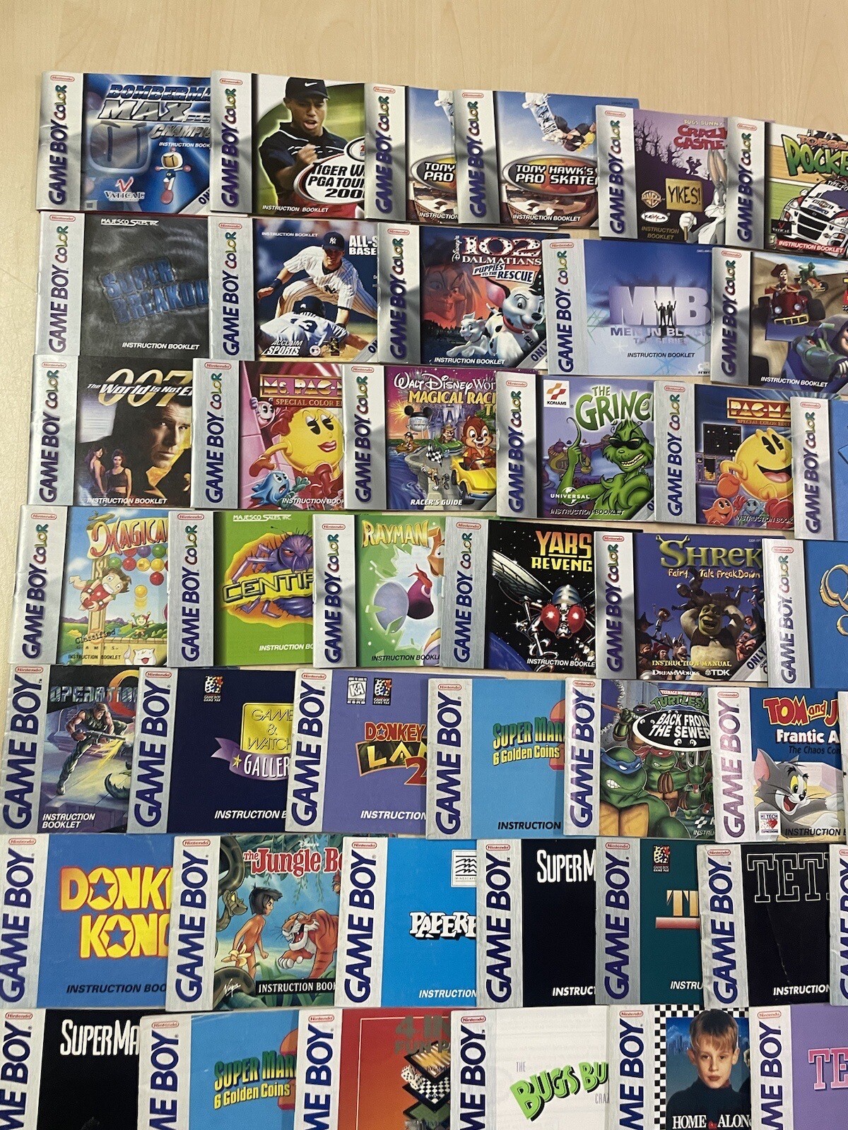 LOT OF 250 NINTENDO OG GAMEBOY, COLOR , ADVANCE GBA MANUAL/BOOKLET ...