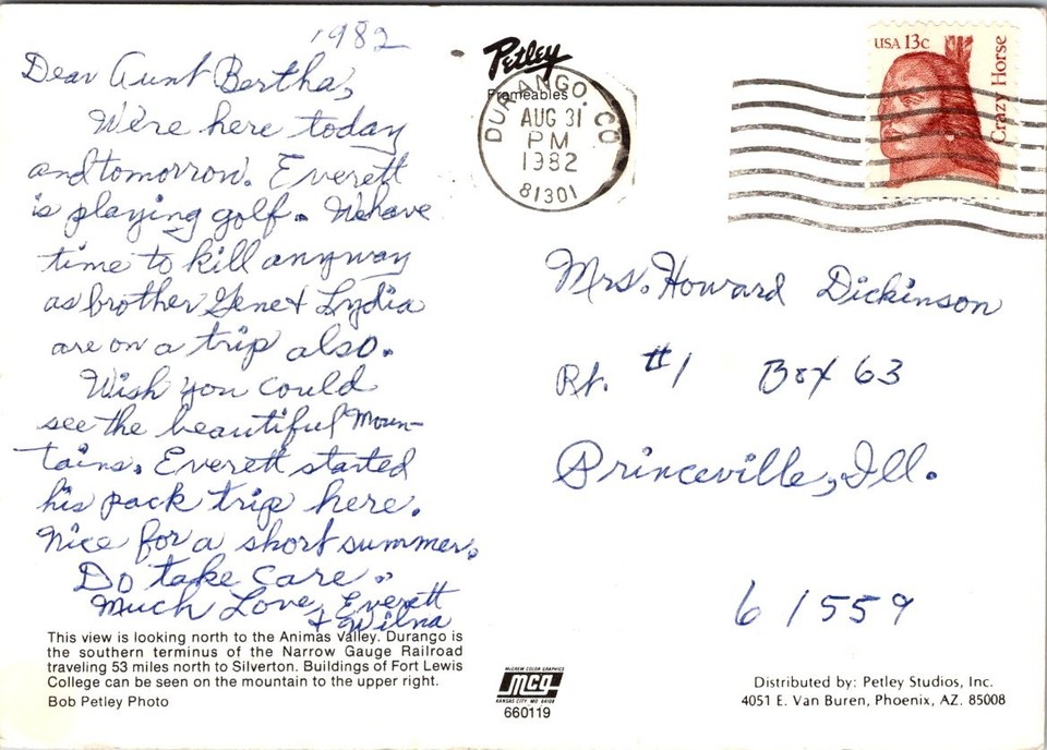 Durango Colorado Scenic View with Train Continental Postcard B157 | eBay