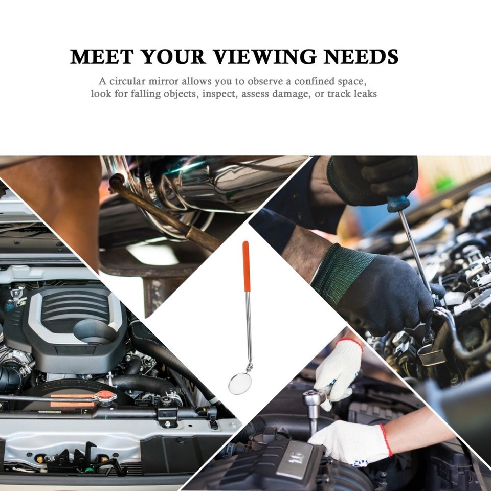 Car Underbody Inspection Mirror 1 Pc Round Stick Mirrors Telescopic ...