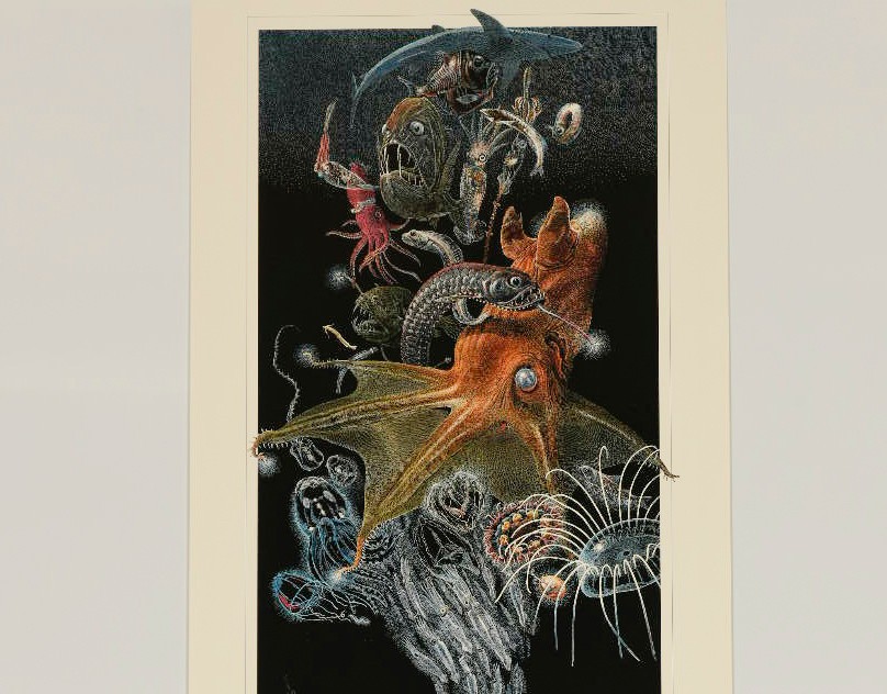 Vintage DEEP SEA Monterey Bay Aquarium Poster 1999 Larry W. Duke Artist ...