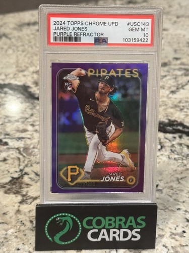 Jared Jones 2024 Topps Chrome Update Pirates Purple Rookie Card /250 ...