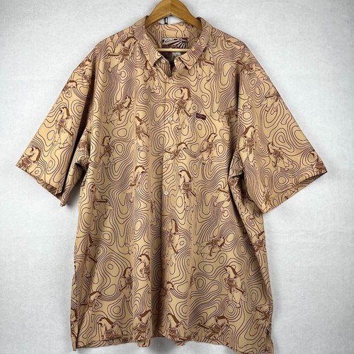 Retro Rifle Shirt Men's 4XL Brown Animal Print The Hunter Honey Badger ...