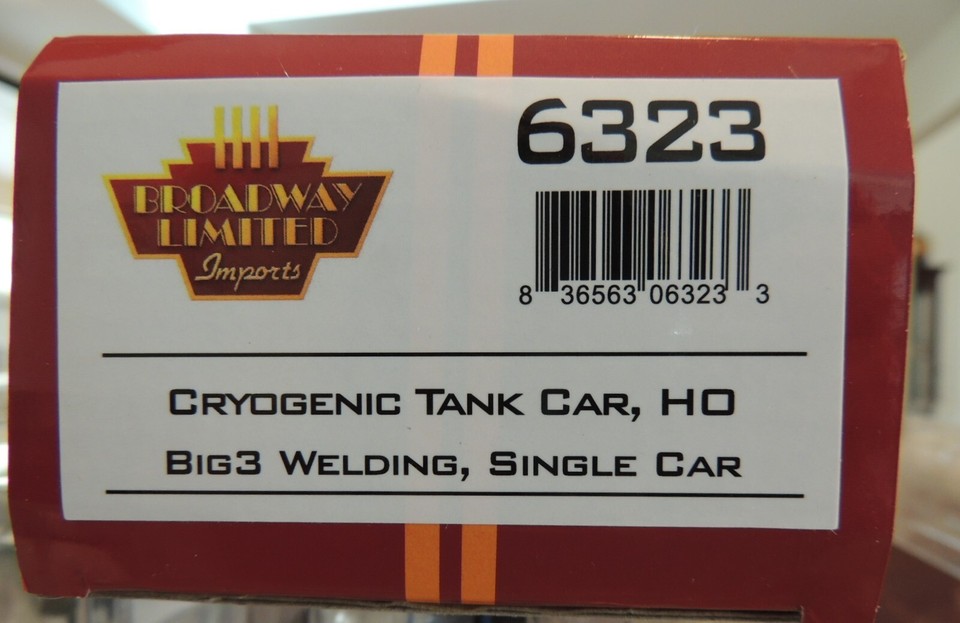 NEW BROADWAY LTD. HO SCALE BIG 3 WELDING CRYOGENIC TANK CAR | eBay