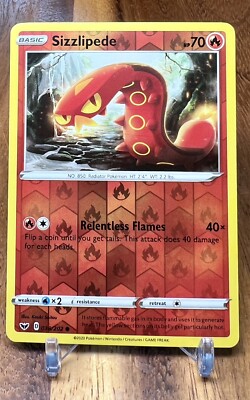 Sizzlipede 038/202 Reverse Holo Sword & Shield Pokemon Card NM | eBay