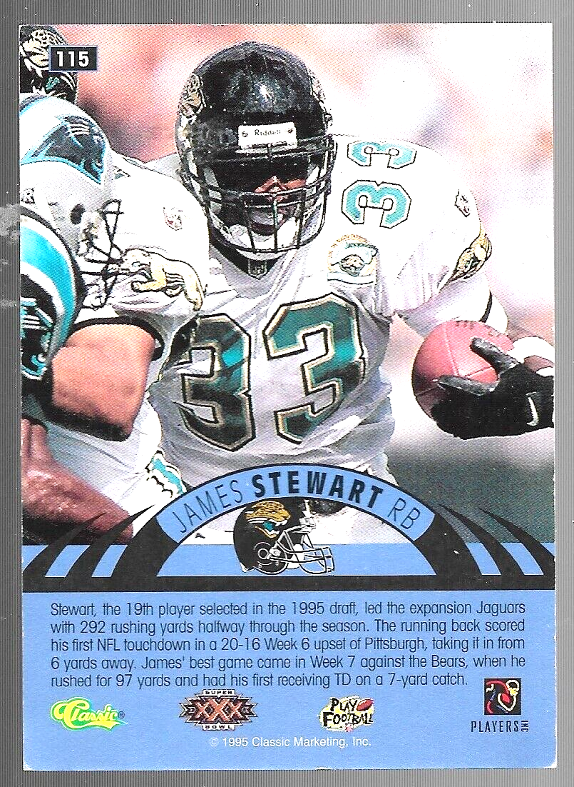 1995 Classic NFL Experience James Stewart 115 Jacksonville Jaguars ...