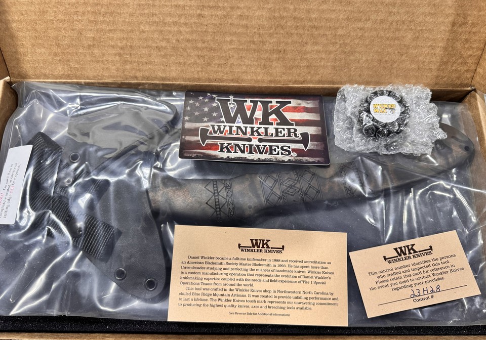 Winkler Knives RnD Full Size Axe Front Spike Tribal Maple Handle and ...