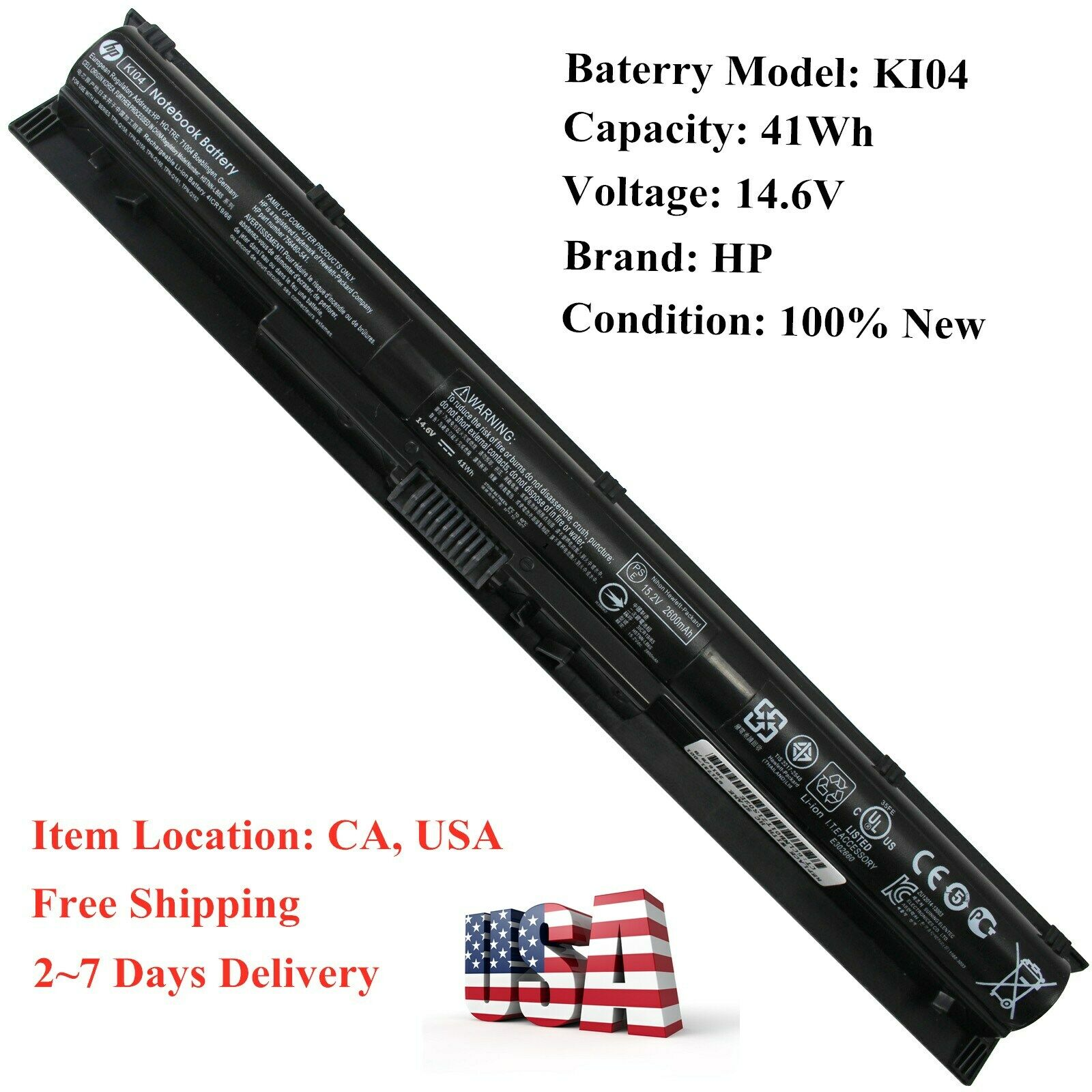 Genuine OEM K104 KI04 Battery HP Pavilion 14/15/17-AB000 HSTNN-LB6S ...