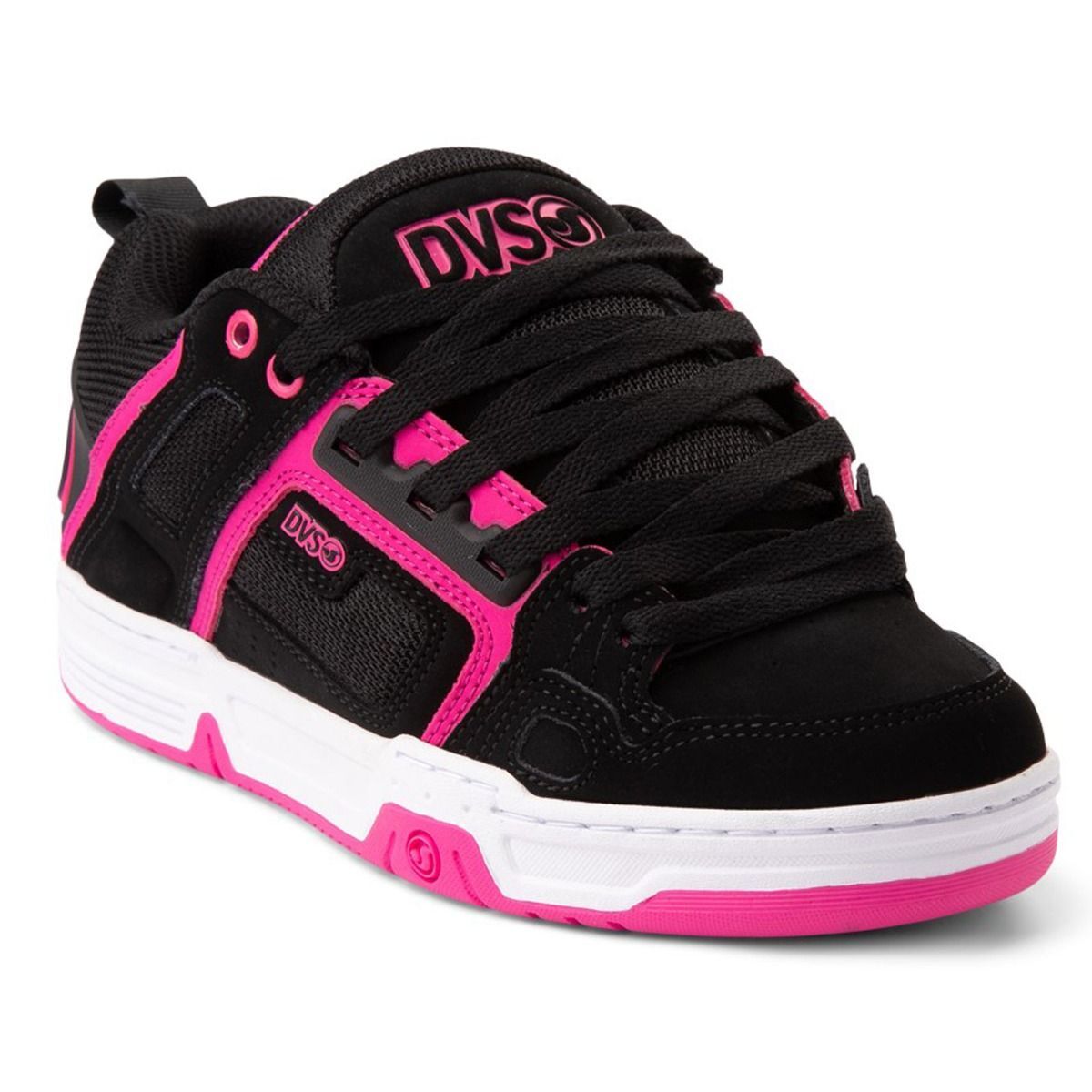 DVS Women's Comanche Black Pink White Low Top Sneaker Shoes