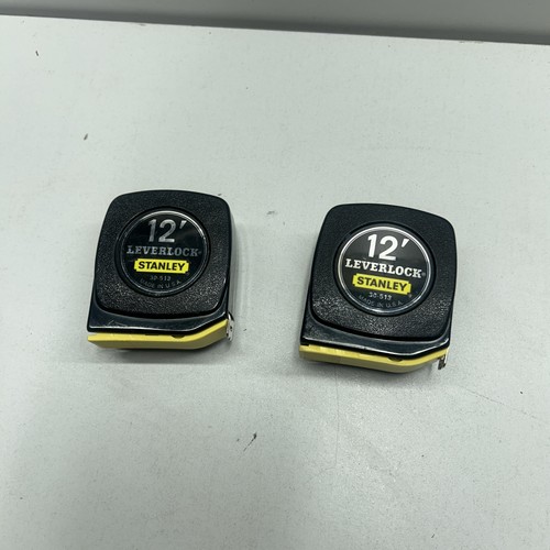 (2) Vintage Stanley 30-513 12’ Foot LeverLock Tape Measure w/ Tool Belt ...